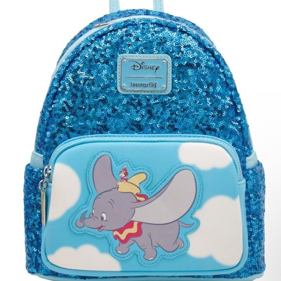 Loungefly | Bags | Loungefly Disney Dumbo Sequin Mini Backpack Blue Bag ...